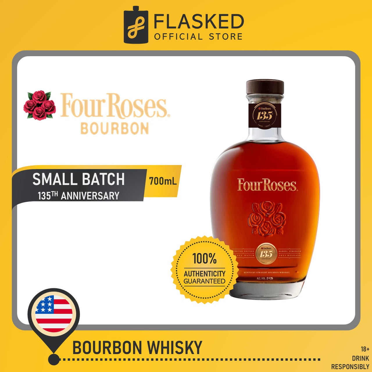 Four Roses 135th Anniversary Limited Edition Small Batch 700mL ...