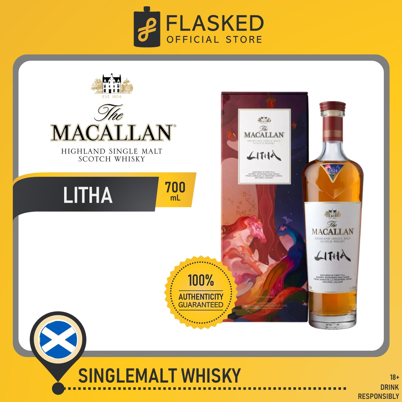 The Macallan Litha 700mL Single Malt Scotch Whisky – Flasked Liquor Store
