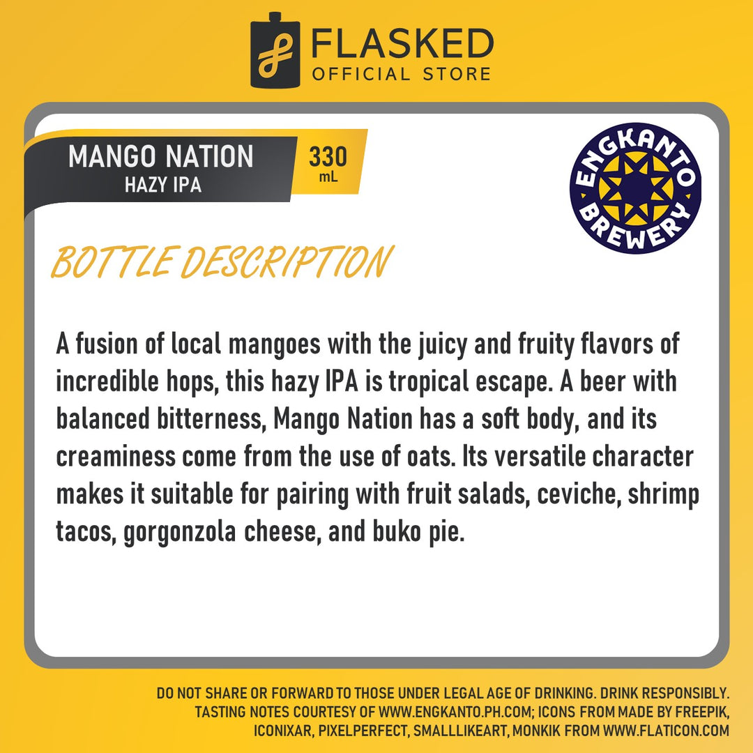 Engkanto Mango Nation - Hazy IPA Beer 330mL 1 Case – Flasked Liquor Store