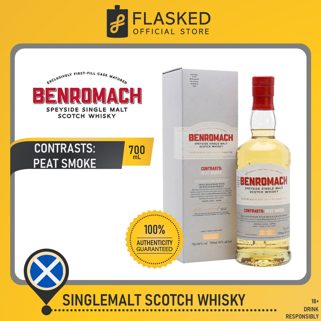 Benromach Contrasts: Peat Smoke Speyside Single Malt Scotch Whisky 700 ...
