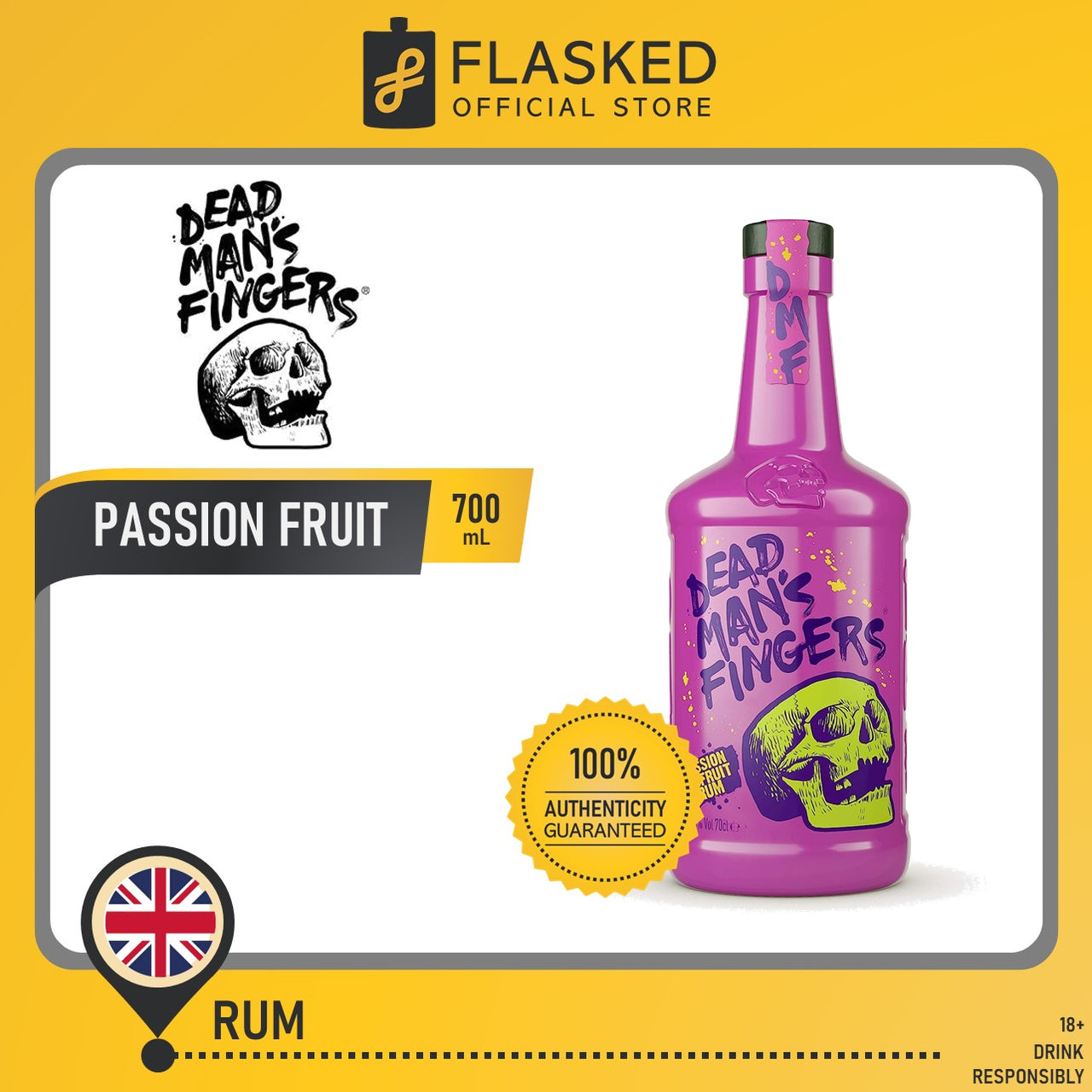 Dead Man's Fingers Passion Fruit Flavored Rum 700mL – Flasked Liquor Store