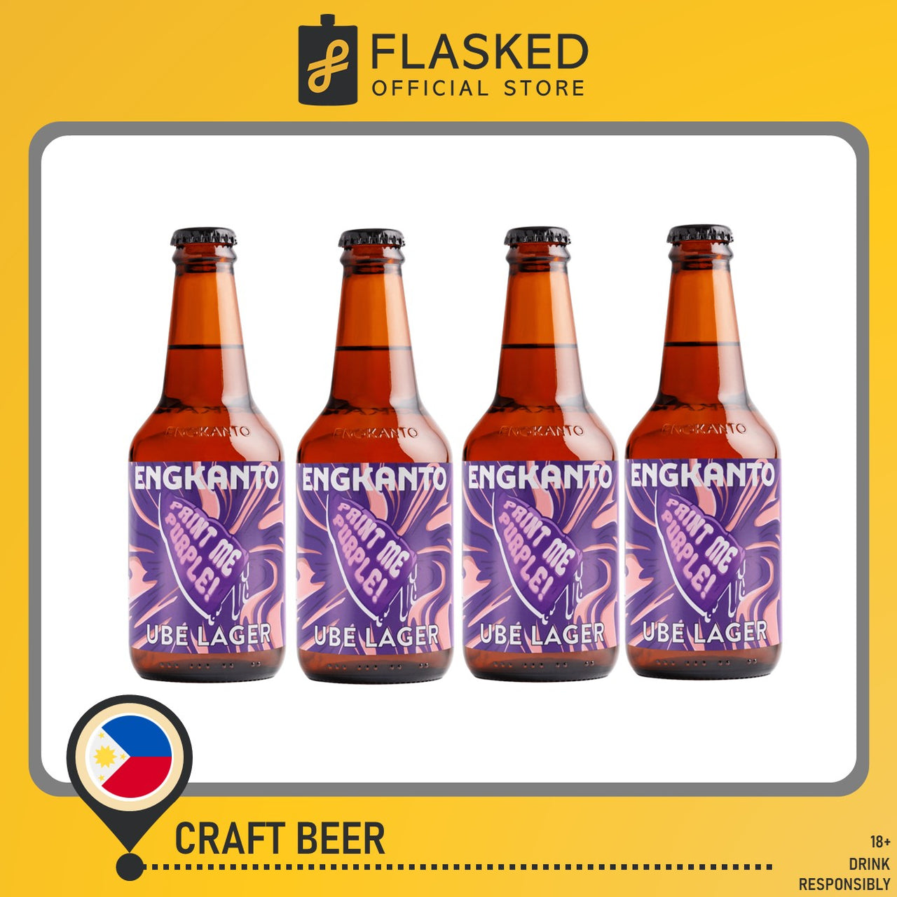 Engkanto Ube Lager Beer 330ml 4 Pack – Flasked Liquor Store