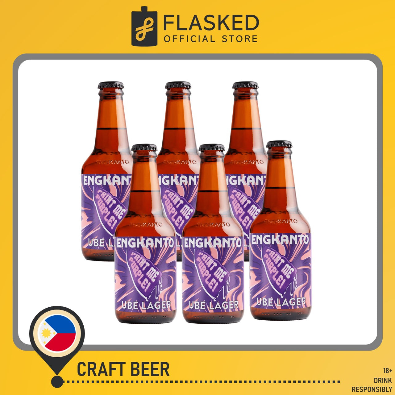 Engkanto Ube Lager Beer 330ml 6 Pack – Flasked Liquor Store