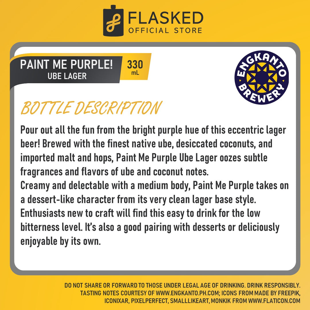 Engkanto Ube Lager Beer 330ml 1 Case – Flasked Liquor Store