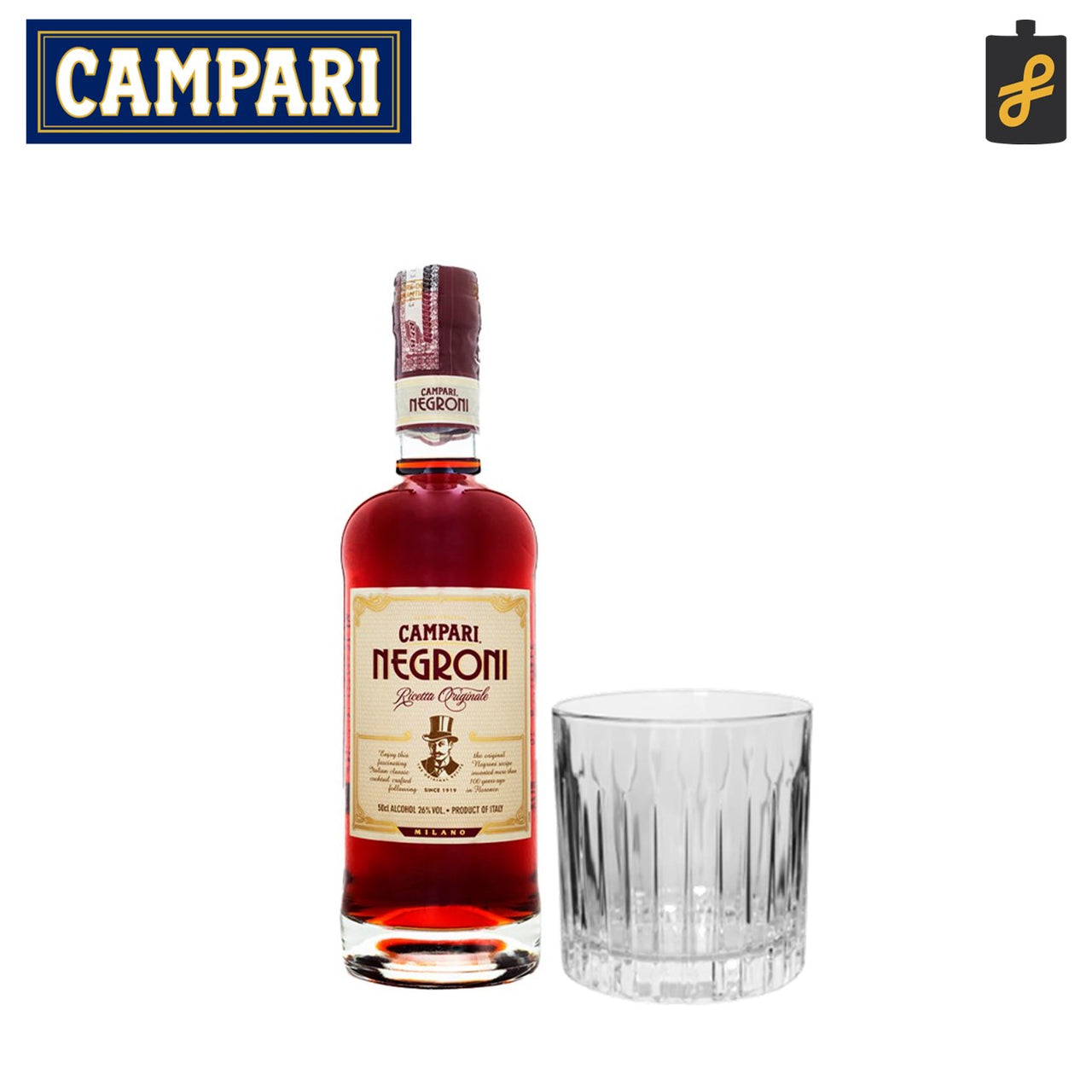 Campari Negroni 500mL 10%off w/ FREE glass – Flasked Liquor Store