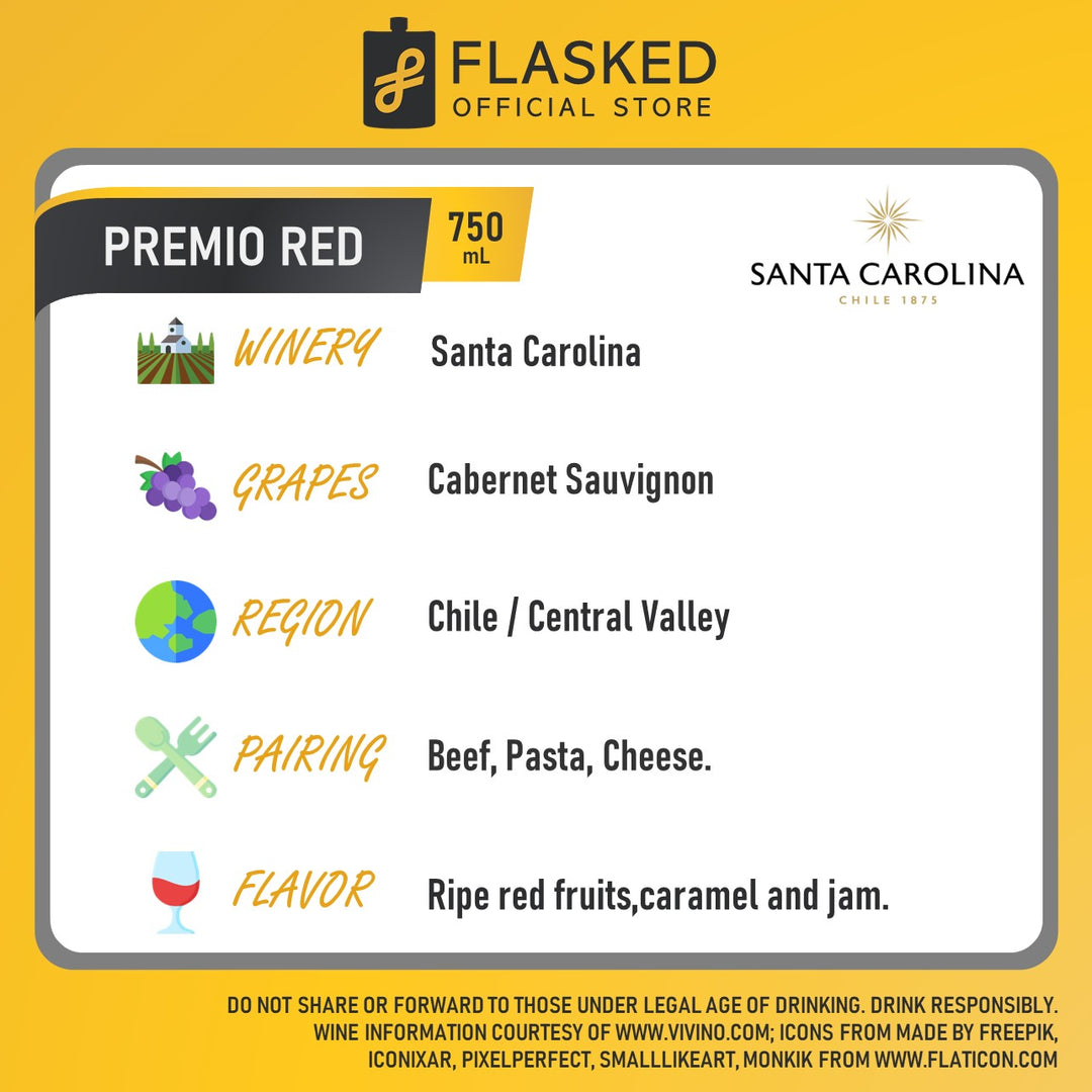 Santa Carolina Premio Red Wine 750mL – Flasked Liquor Store