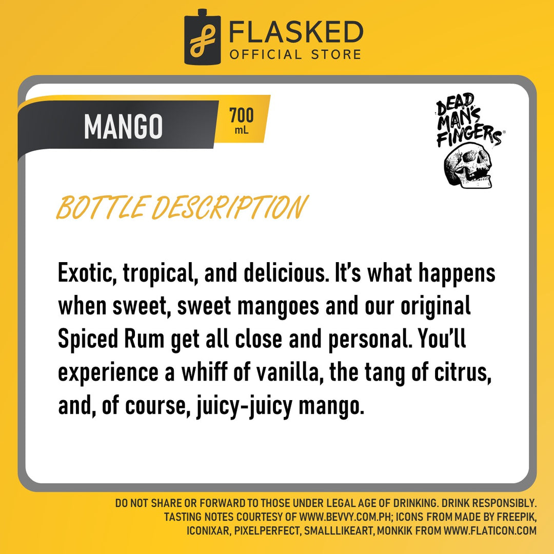 Dead Man's Fingers Mango Flavored Rum 700mL – Flasked Liquor Store