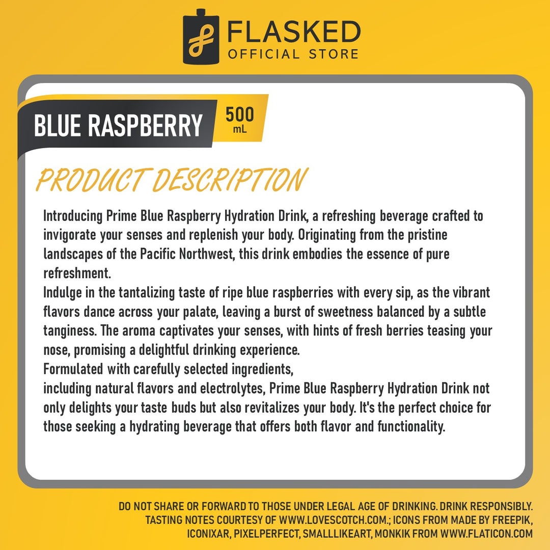 Prime Blue Raspberry Hydration Drink 500mL – Flasked Liquor Store