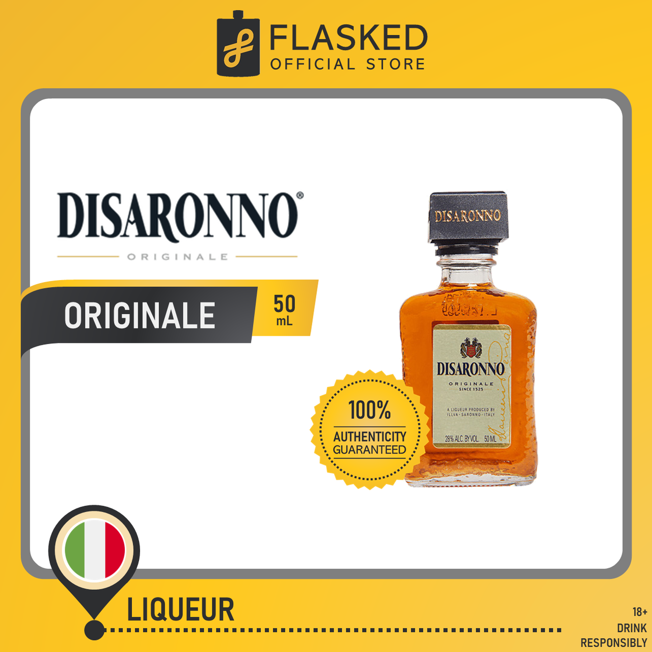 Disaronno Amaretto Liqueur 50mL Miniature – Flasked Liquor Store