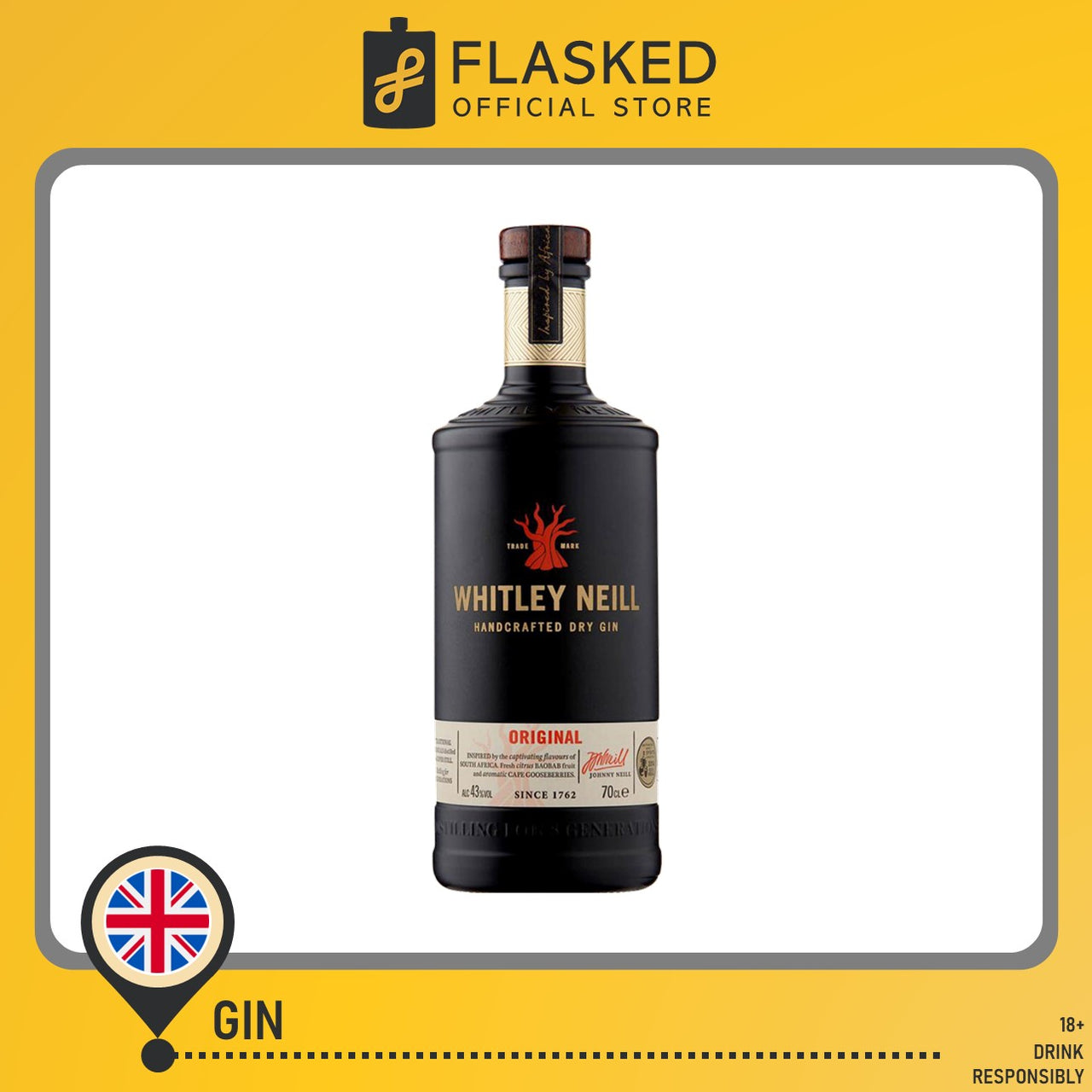 Whitley Neill Original London Dry Gin 700mL – Flasked Liquor Store