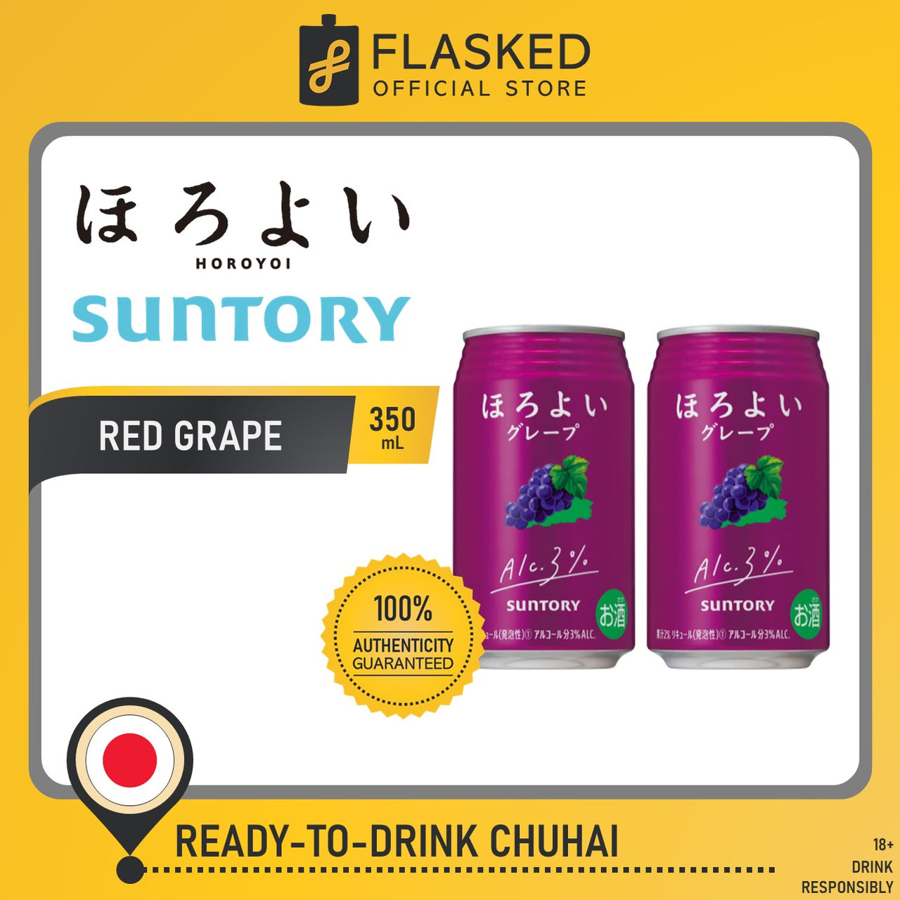 Suntory Horoyoi Red Grape 2 Pack Carbonated Alcoholic Drink – Flasked ...