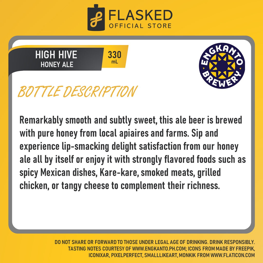 Engkanto High Hive - Honey Ale Beer 330mL 4 Pack – Flasked Liquor Store