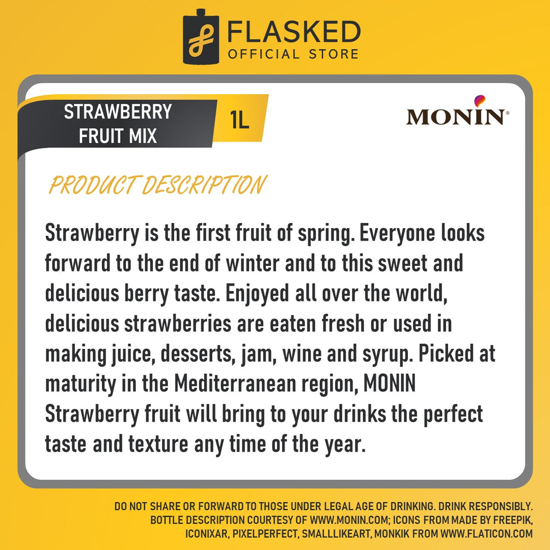 Monin Strawberry Fruit Mix 1L – Flasked Liquor Store