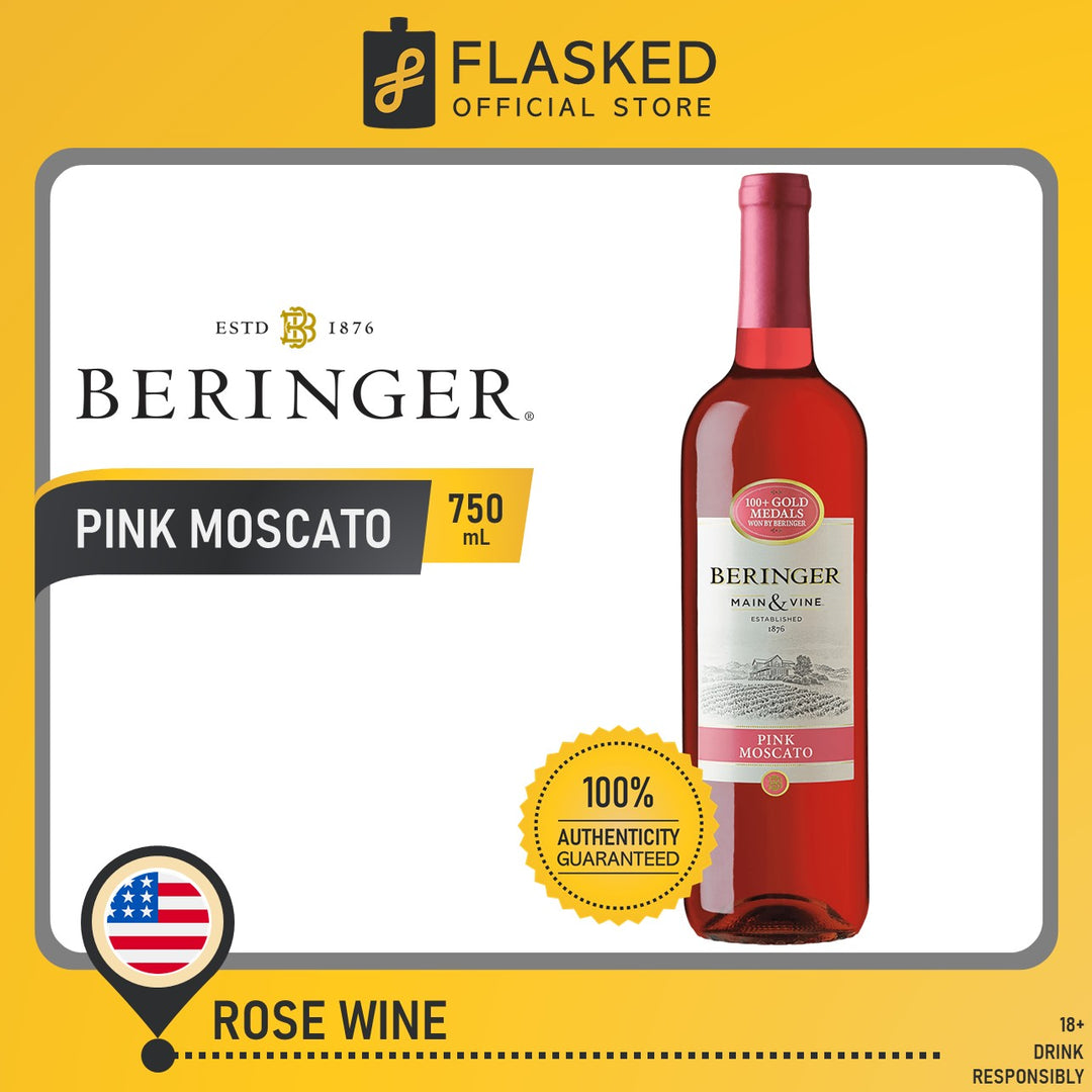 Beringer Pink Moscato Rose Wine 750mL – Flasked Liquor Store