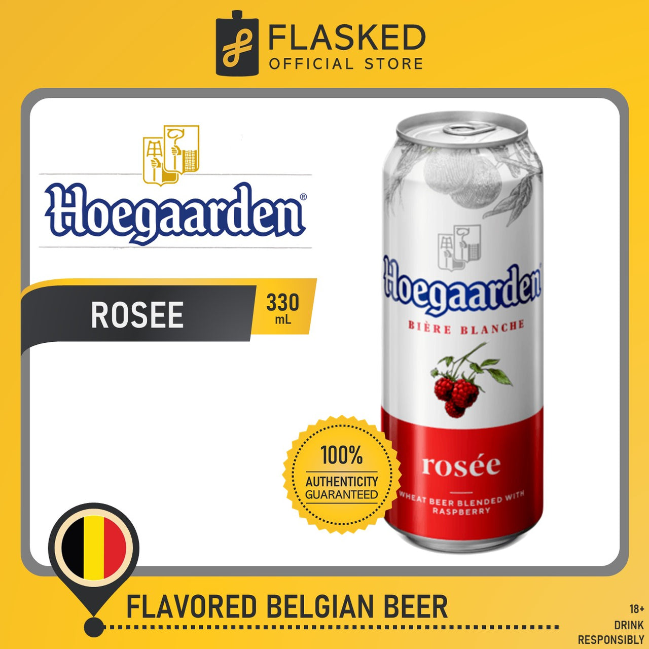 Hoegaarden Rosee Belgian Beer Cans 330mL – Flasked Liquor Store