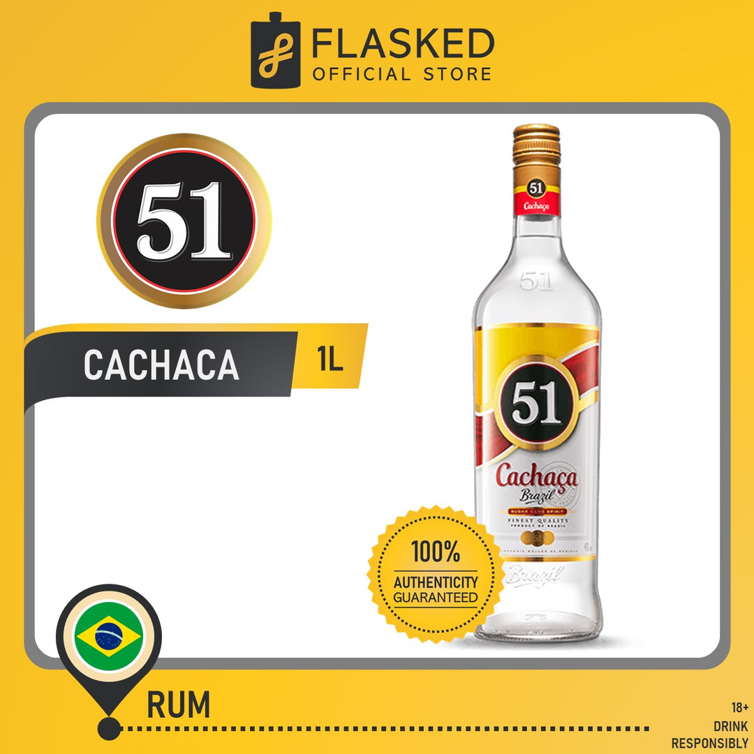 Cachaca 51 Cachaca Rum 1Litre | Flasked PH Liquor Store