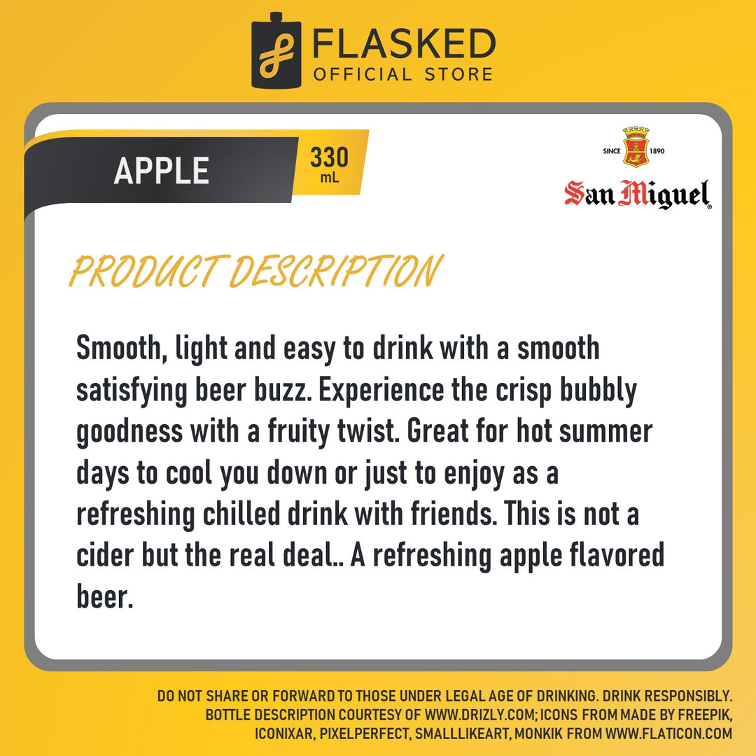 San Miguel Apple Beer Can 330ml pack of 6 – Flasked Liquor Store