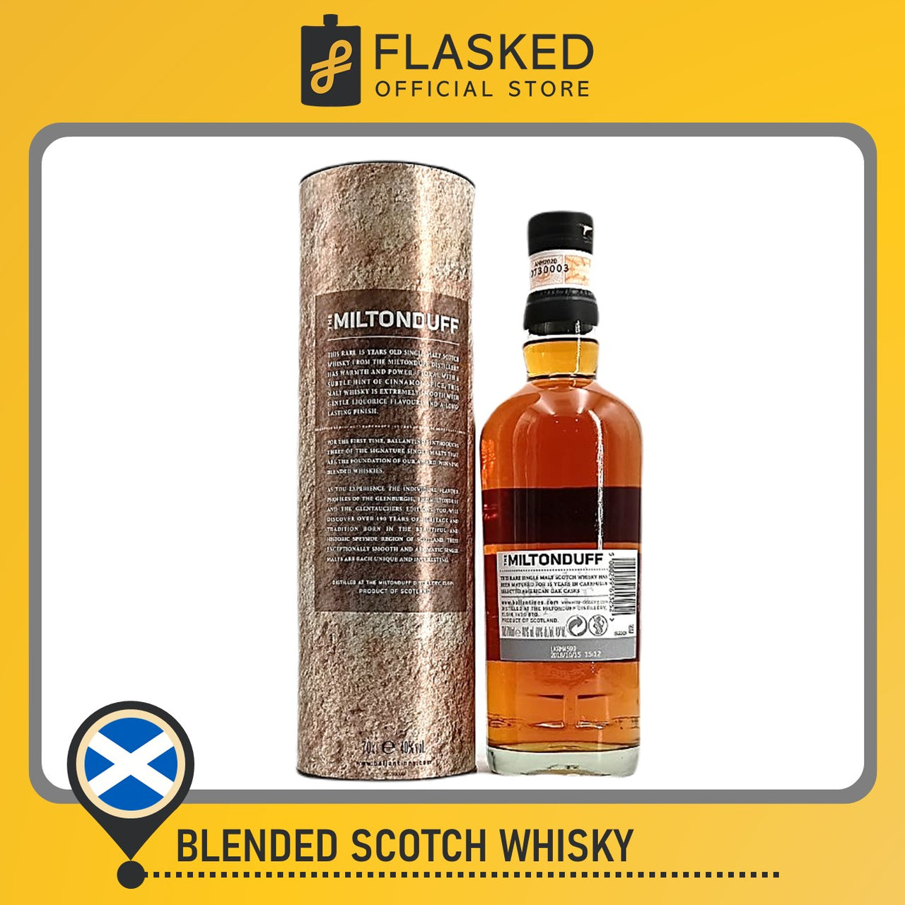 Ballantine's Miltonduff 15 Year Old Single Malt Whisky 700mL – Flasked ...