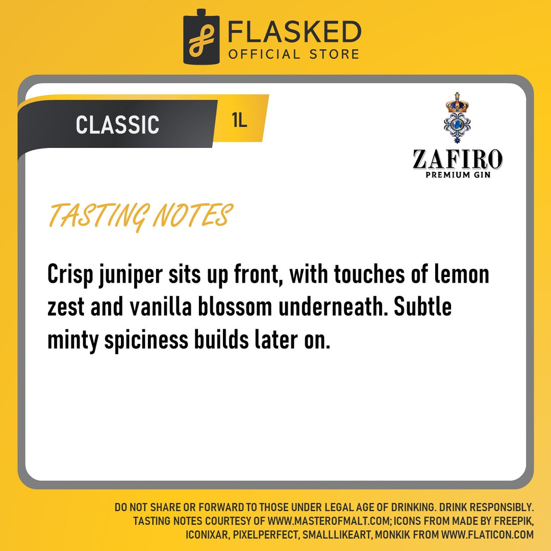 Zafiro Classic Premium Gin 1L – Flasked Liquor Store