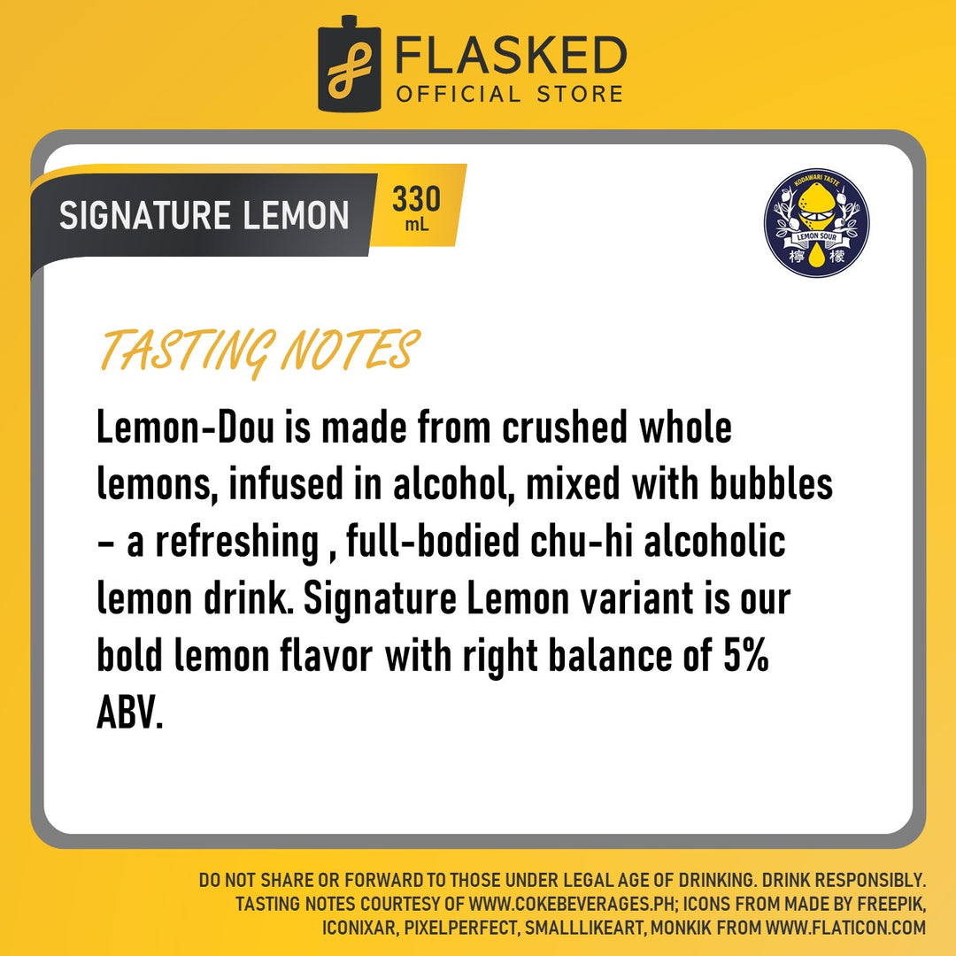 Lemon Dou Signature Lemon Sour Chu-hi Drink 330mL – Flasked Liquor Store