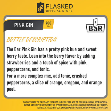 The BaR Pink Gin 700mL – Flasked Liquor Store