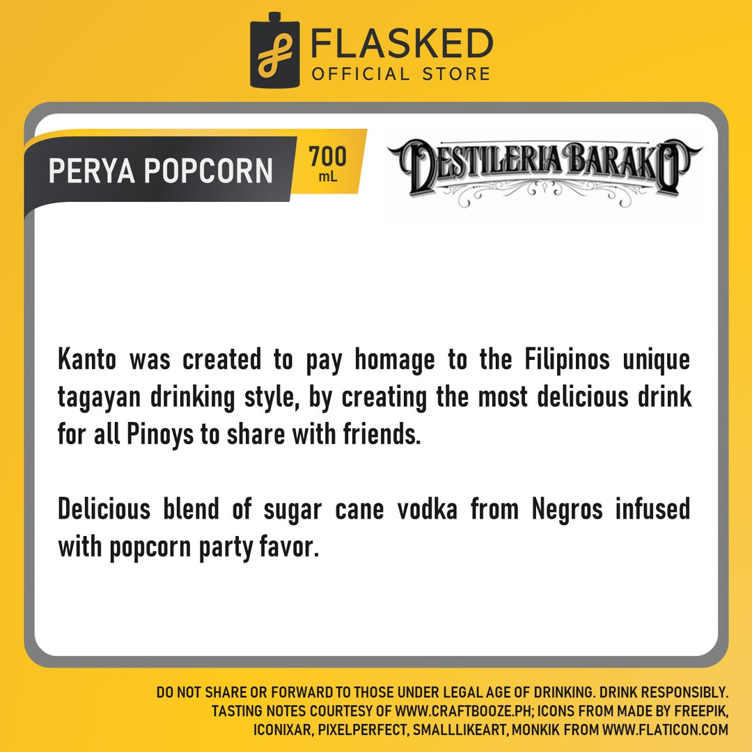 Kanto Perya Popcorn Vodka 700mL – Flasked Liquor Store